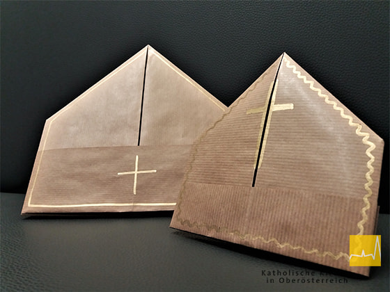 Bischofsmütze zum Aufsetzen aus Papier | Basteltipp